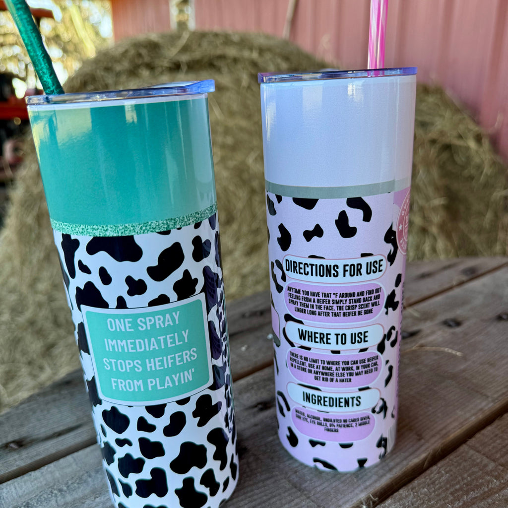 Funny Cow Lover Cup | Spotted Spray Can Tumbler | Unique Cow Print Tra ...